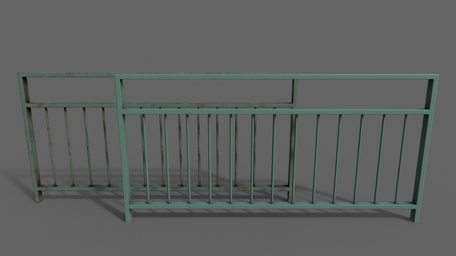 PBR Pedestrian Guard Rail Green V3 3D model - TurboSquid 1867088