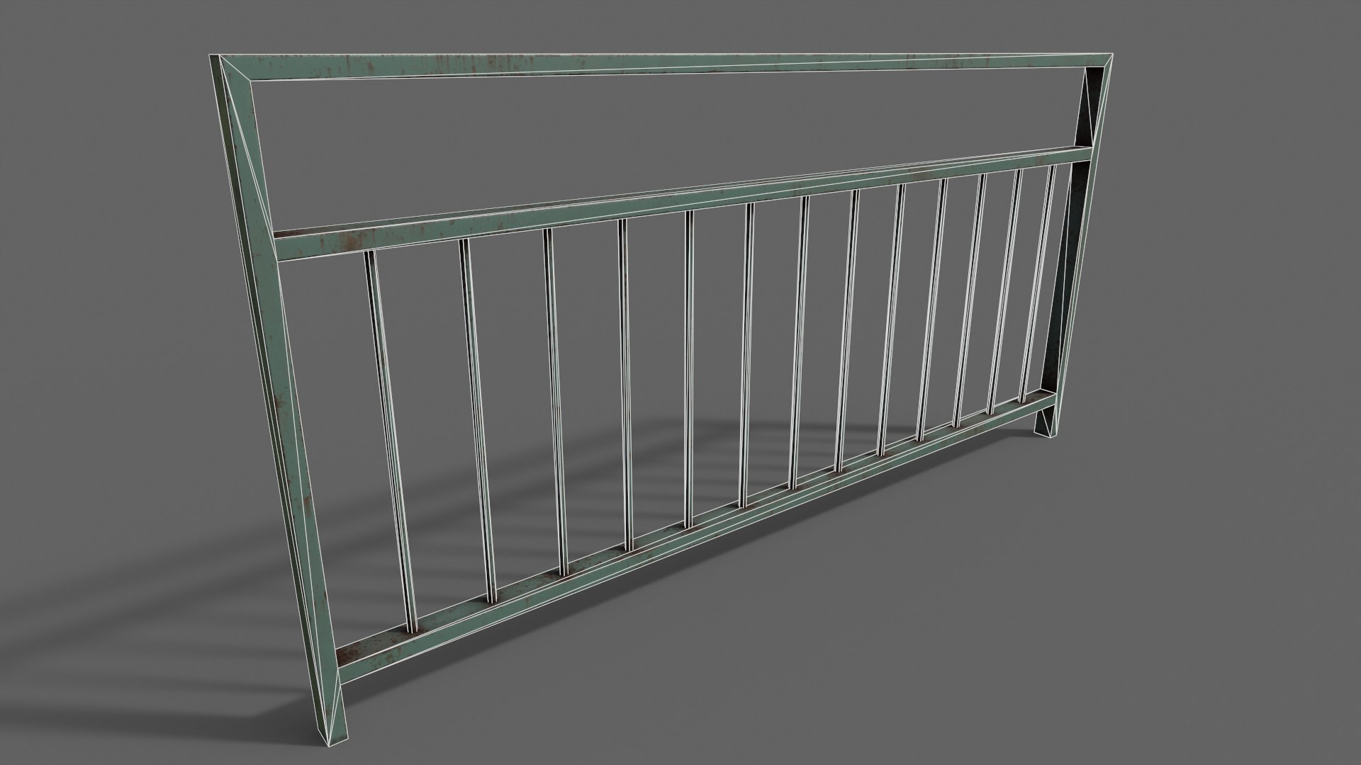 PBR Pedestrian Guard Rail Green V3 3D model - TurboSquid 1867088