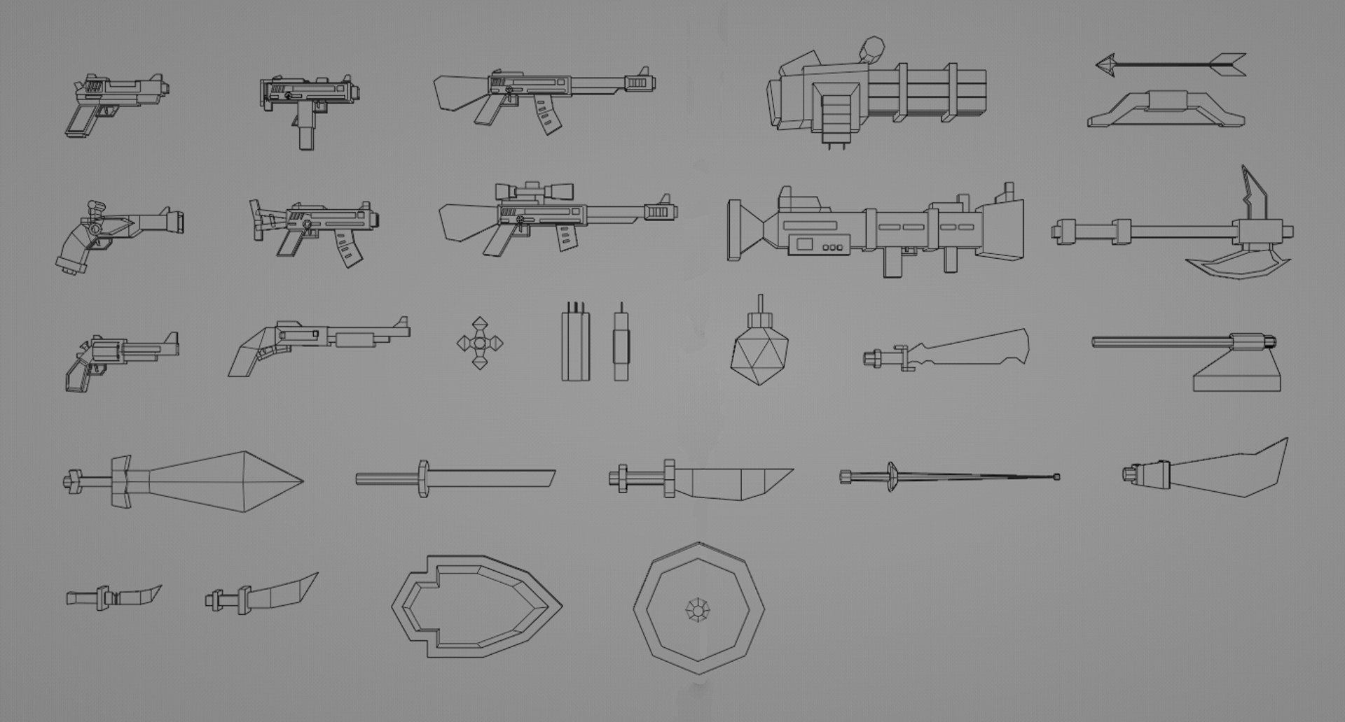 Low Poly Cartoon Weapons Asset Pack 3D Model - TurboSquid 2083831