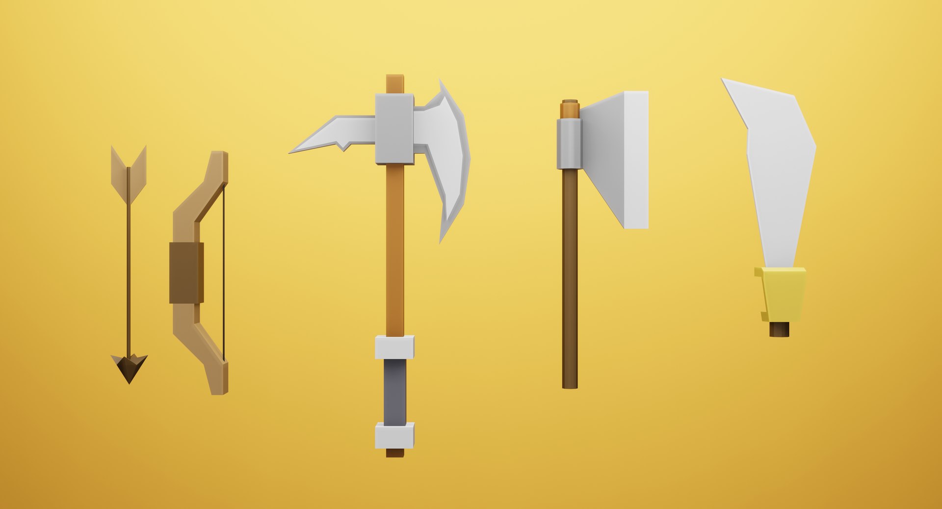 Low Poly Cartoon Weapons Asset Pack 3D Model - TurboSquid 2083831