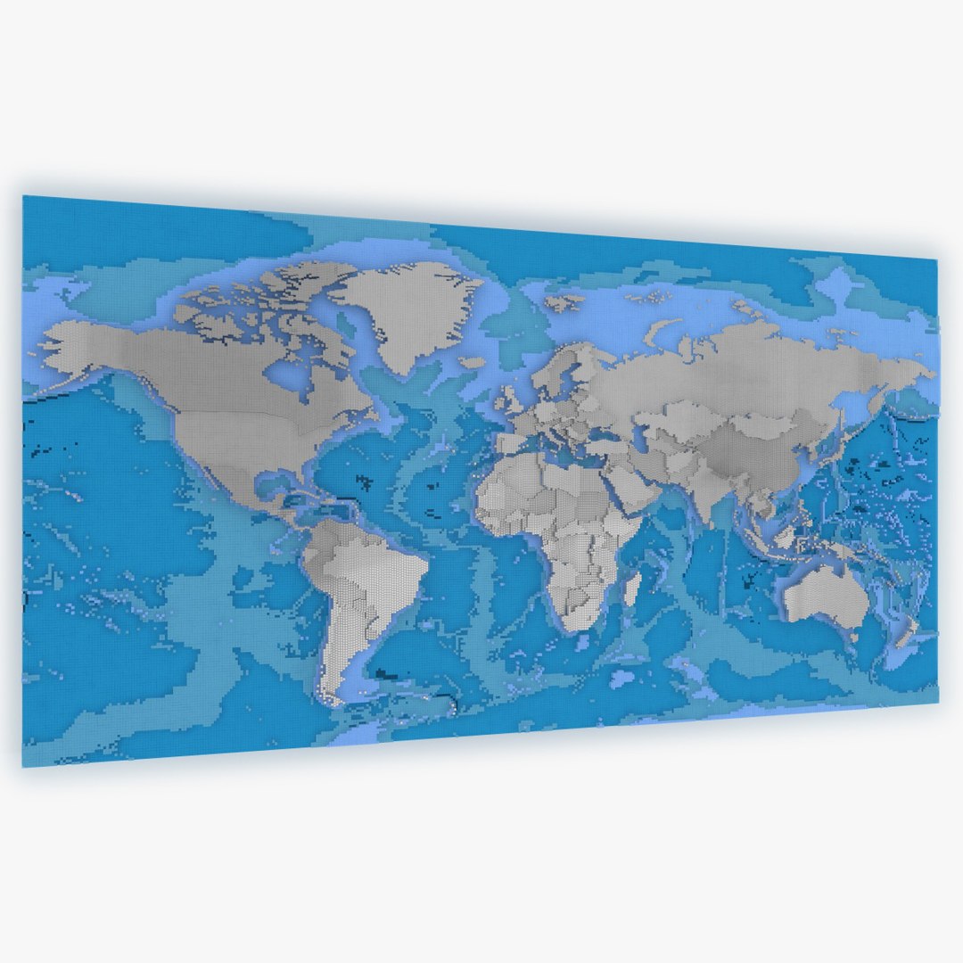 World Map - Pixel Art 3D model - TurboSquid 1820376