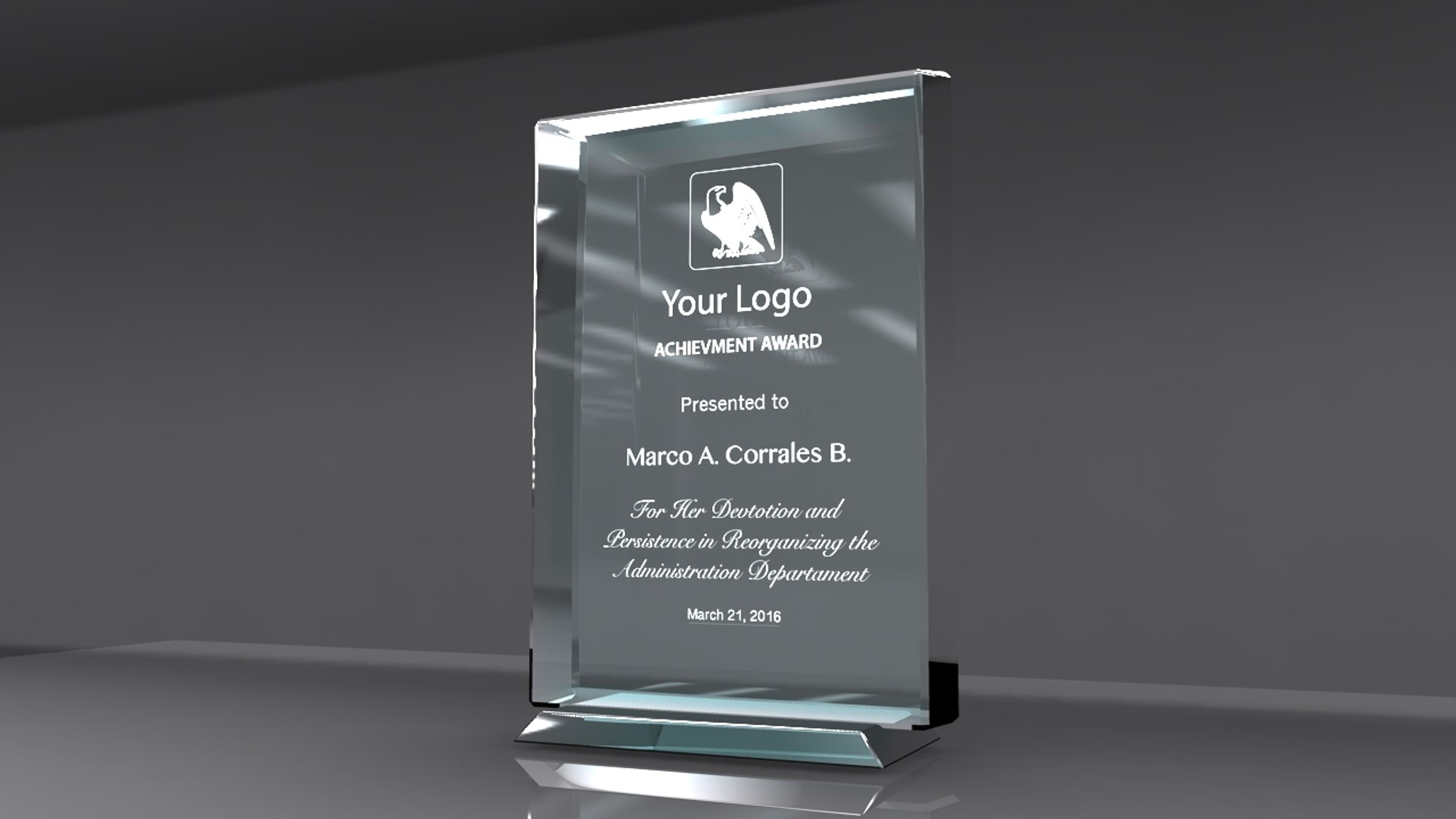 3d Award Glass Model