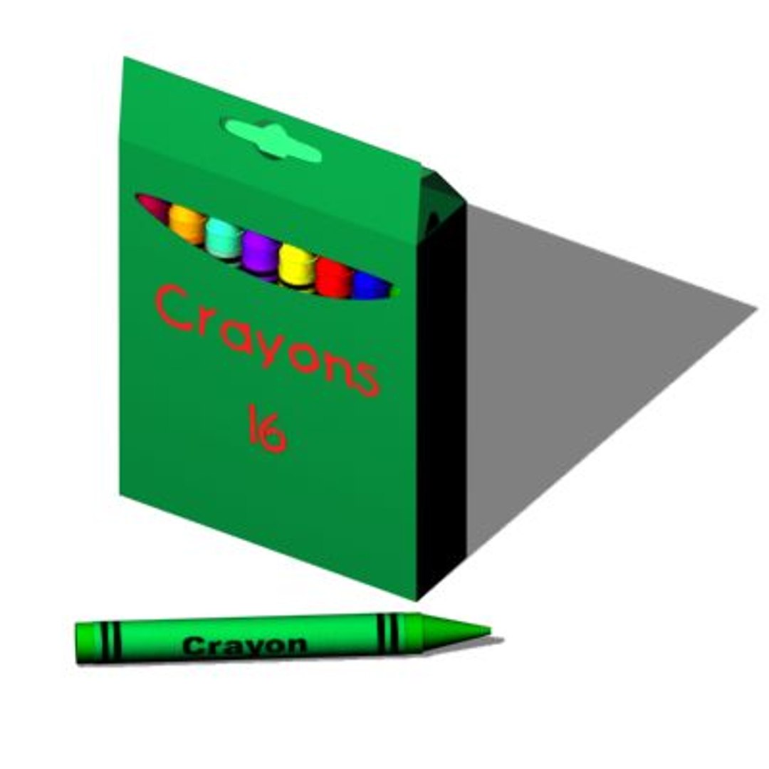 crayon box color 3d model