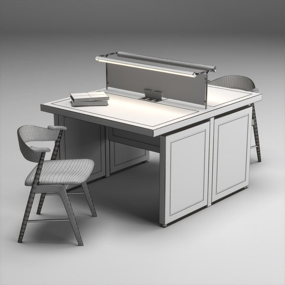 3D Library Desk - TurboSquid 1928778