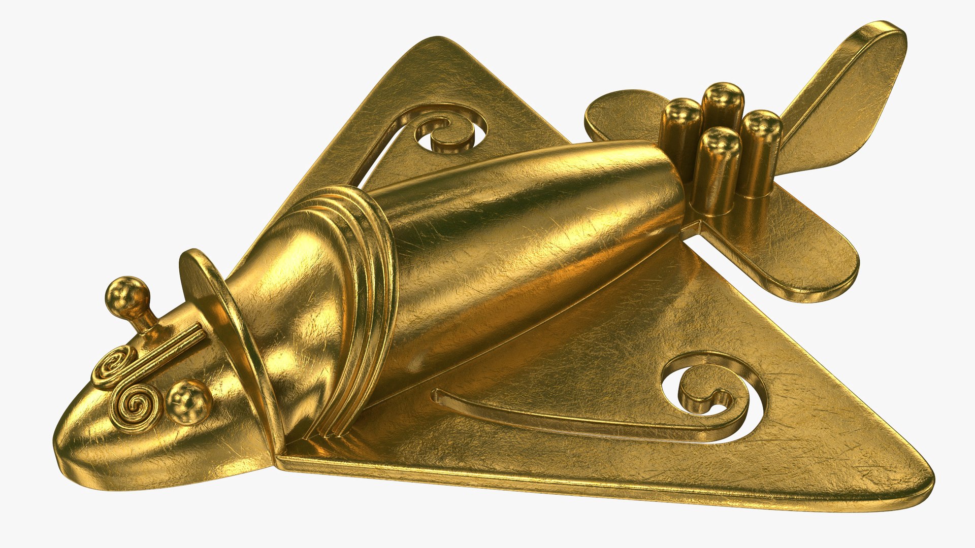 Golden Airplane -- Quimbaya Artifact 3D Model - TurboSquid 1761412