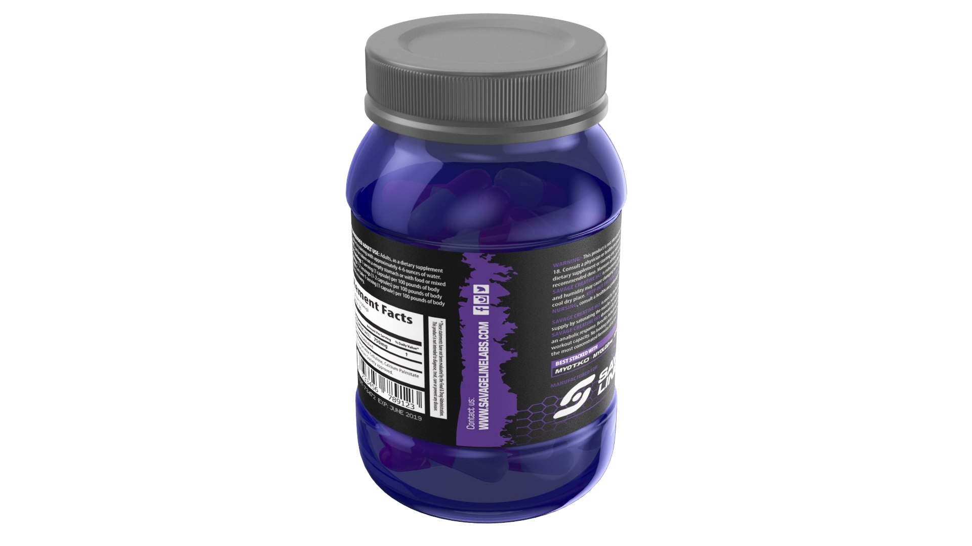 3D Creatine Supplement Bottle Model - TurboSquid 1854190