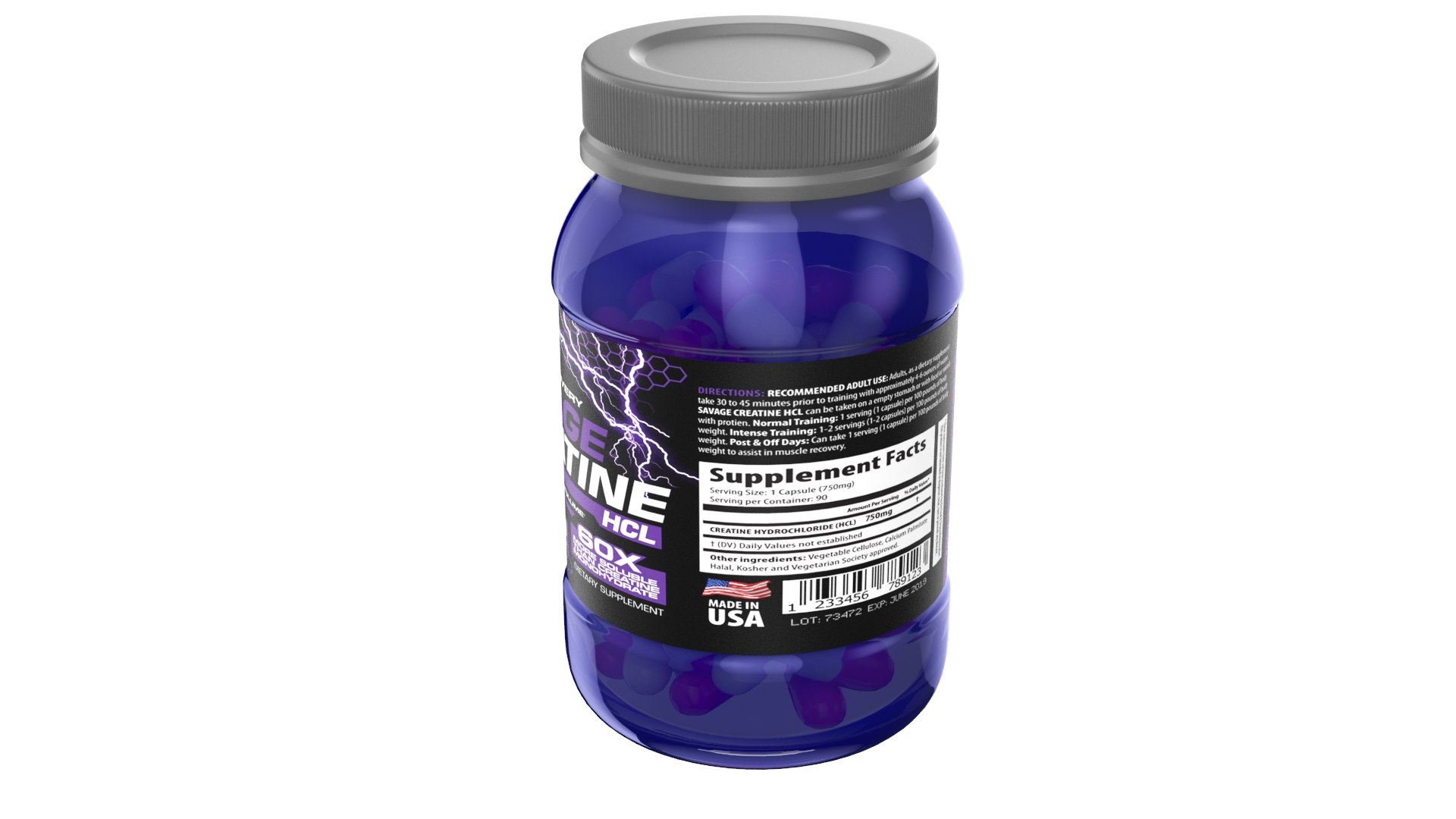 3D Creatine Supplement Bottle Model - TurboSquid 1854190