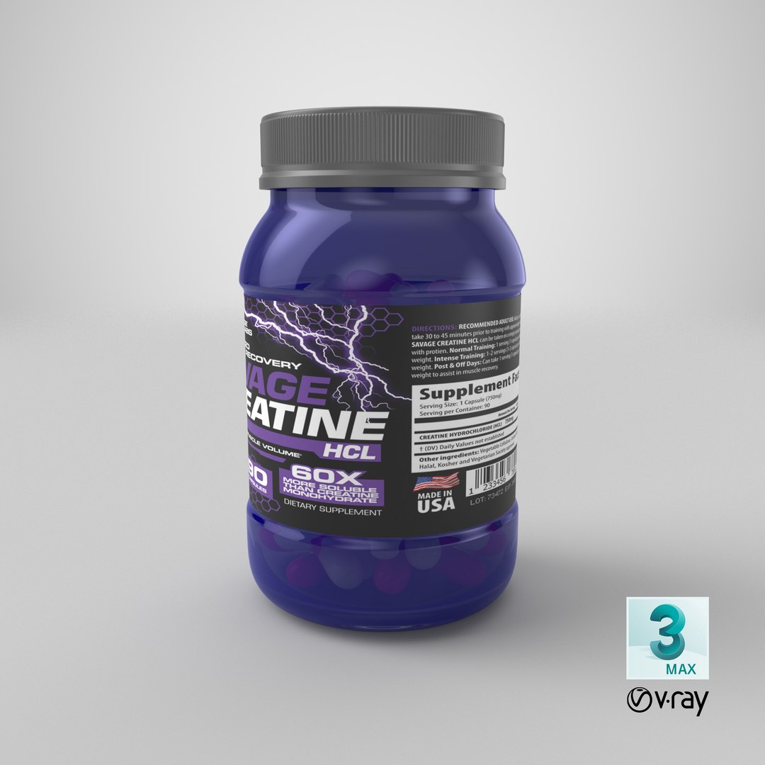 3D Creatine Supplement Bottle Model - TurboSquid 1854190