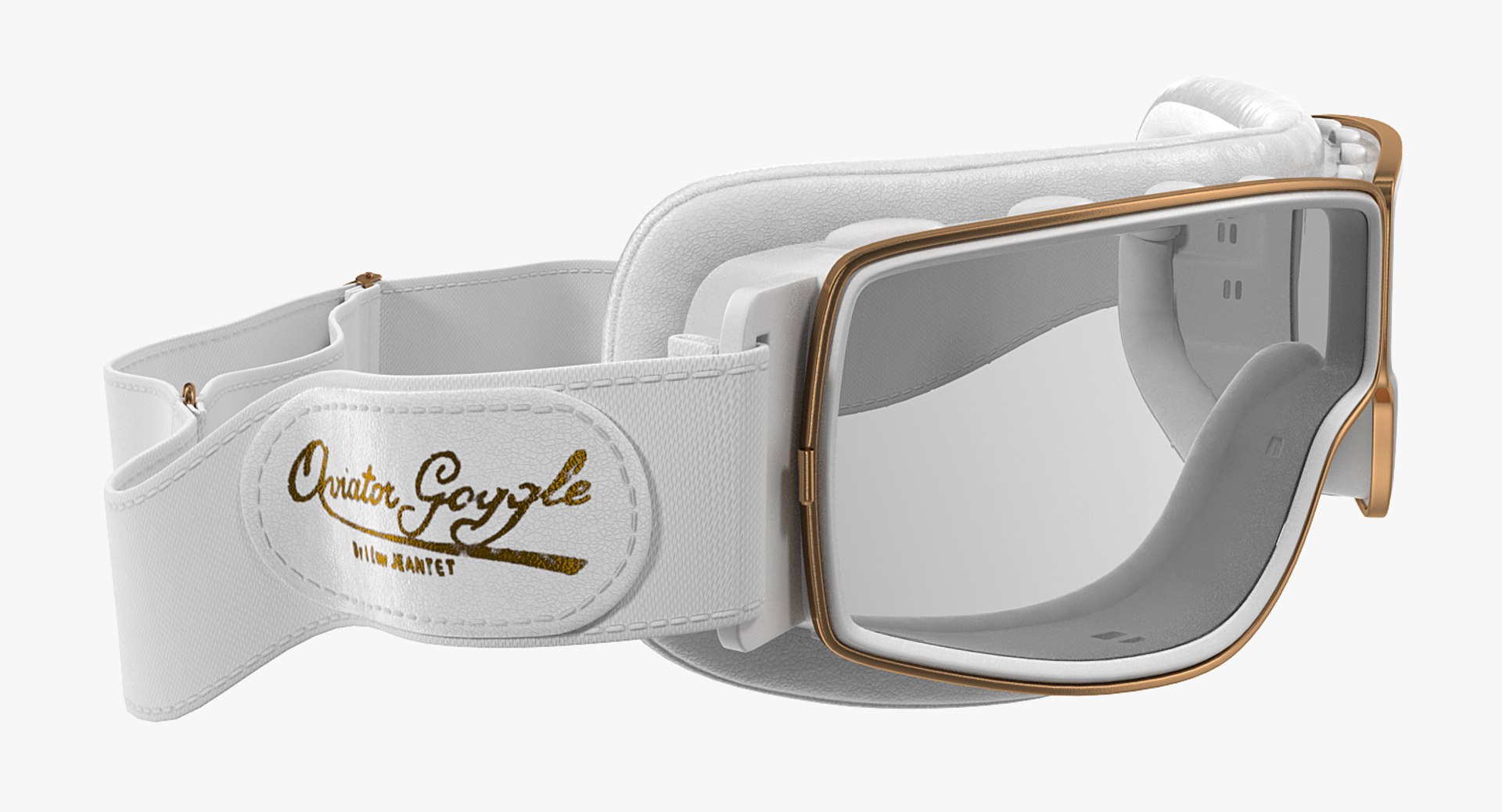 Retro Pilot Goggles White 3D Model - TurboSquid 1418875