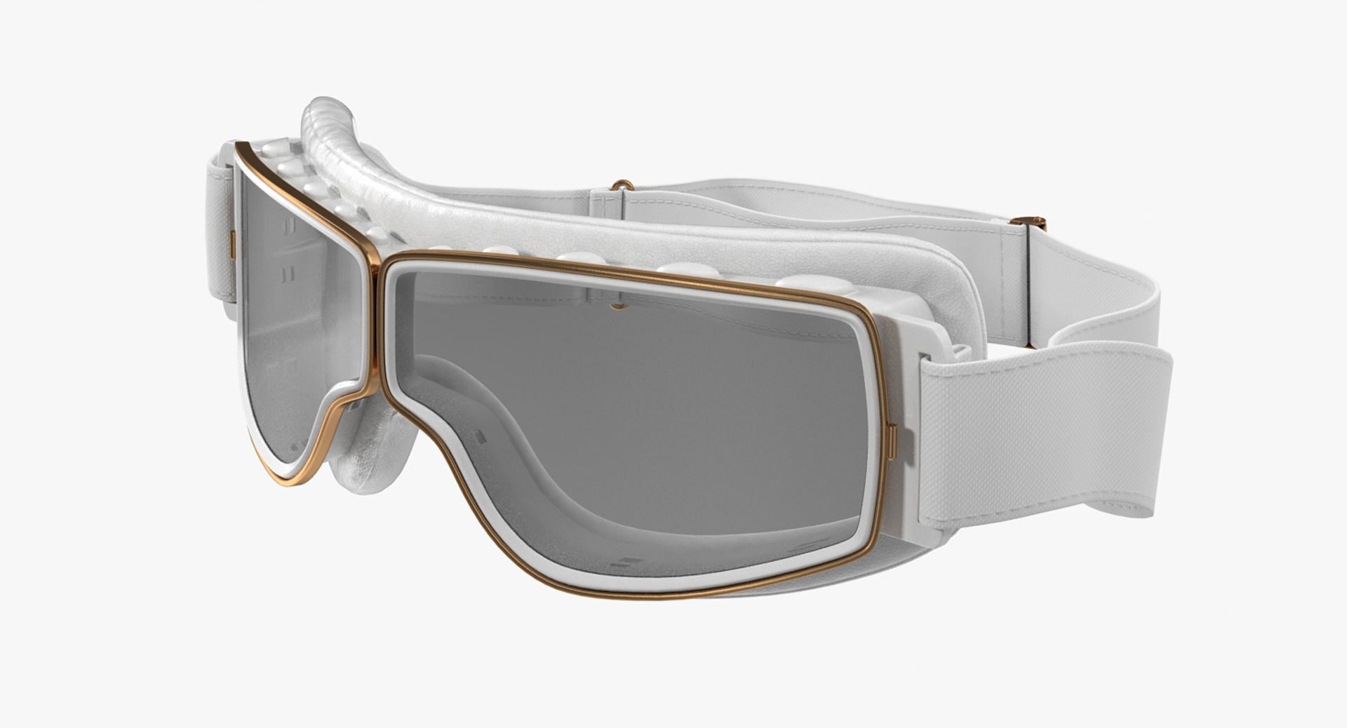 Retro Pilot Goggles White 3D Model - TurboSquid 1418875