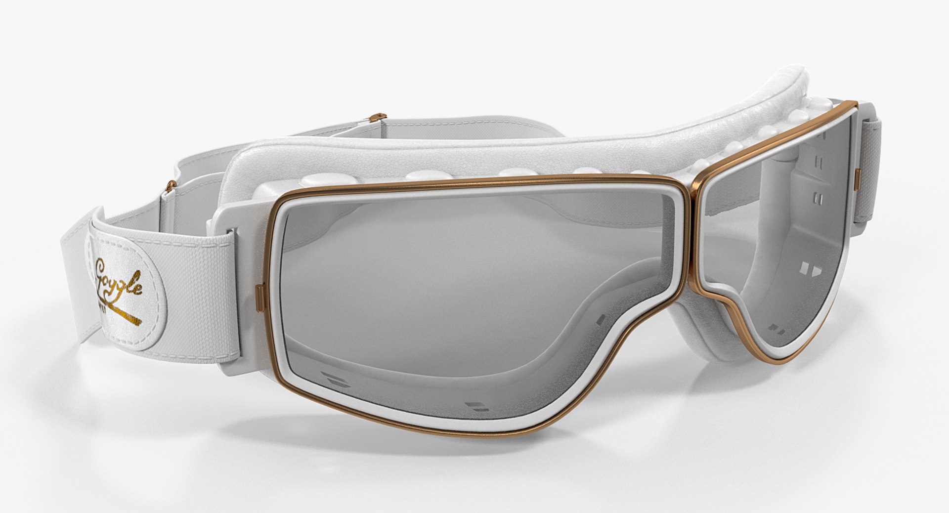 Retro Pilot Goggles White 3D Model - TurboSquid 1418875