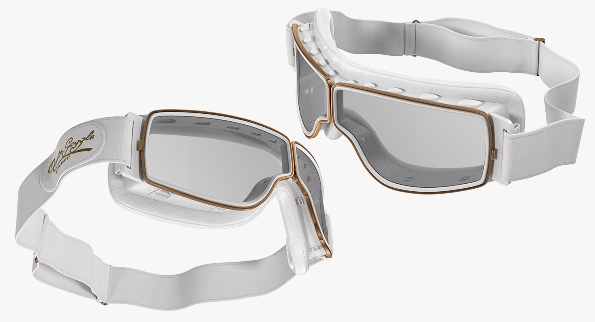 Retro Pilot Goggles White 3D Model - TurboSquid 1418875