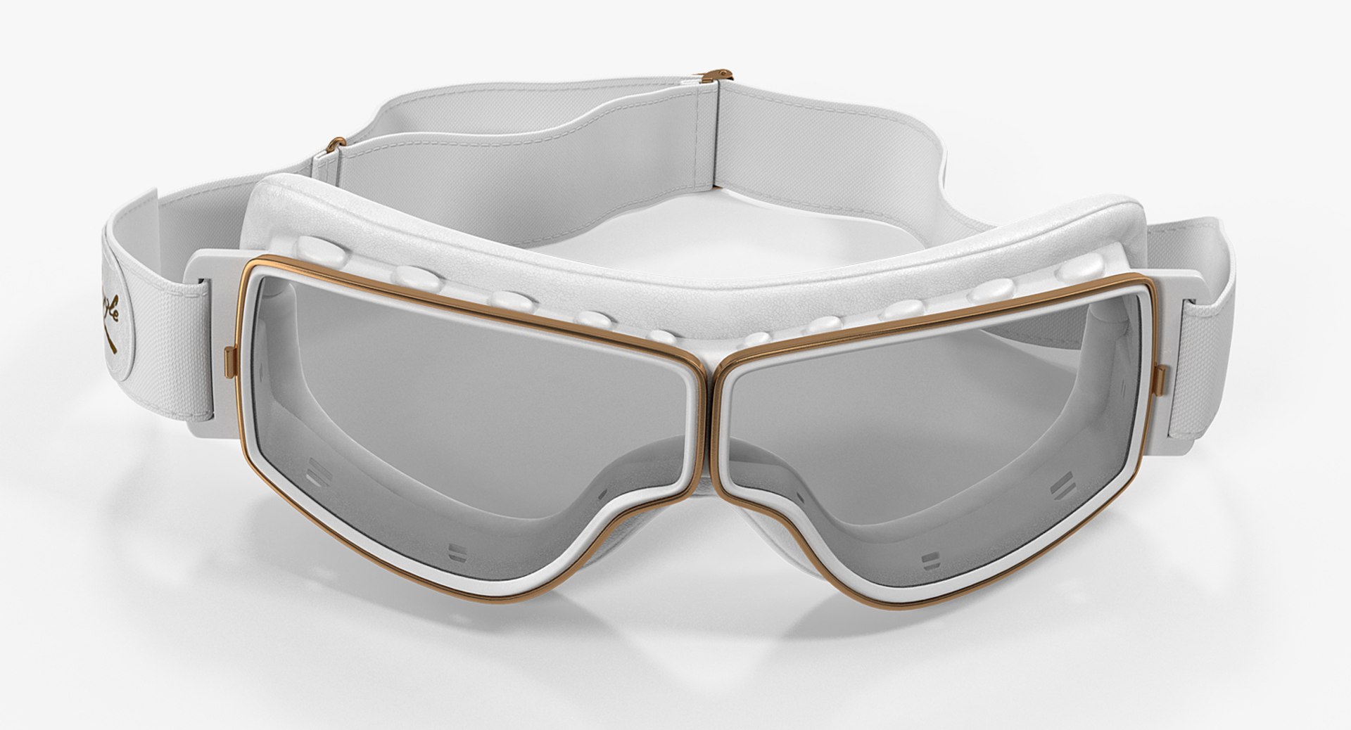Retro pilot goggles white 3D model - TurboSquid 1418875