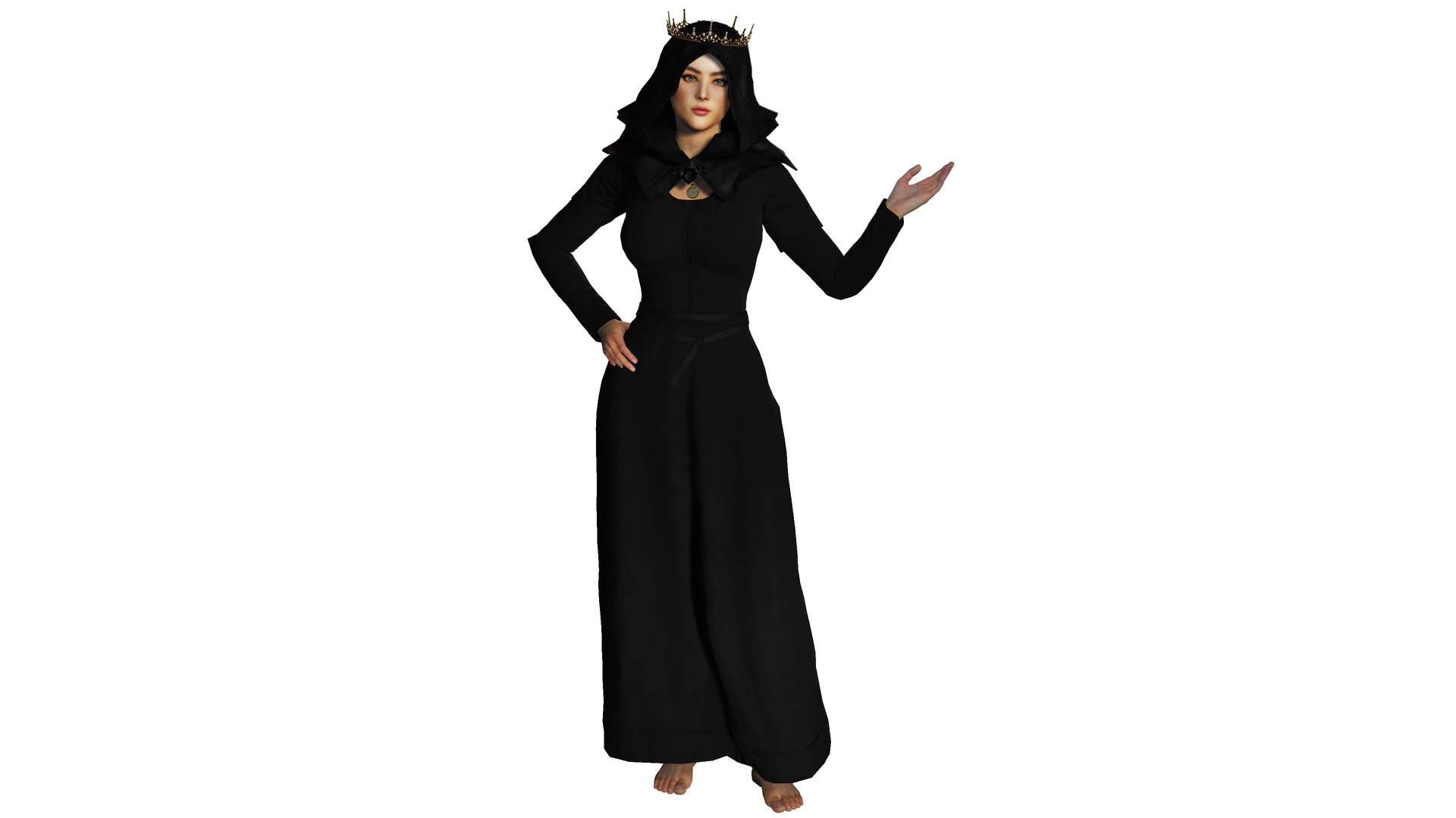 3D MEDIEVAL HUMAN RIGGED CHARACTER - BEAUTIFUL QUEEN PRINCESS 01 model ...