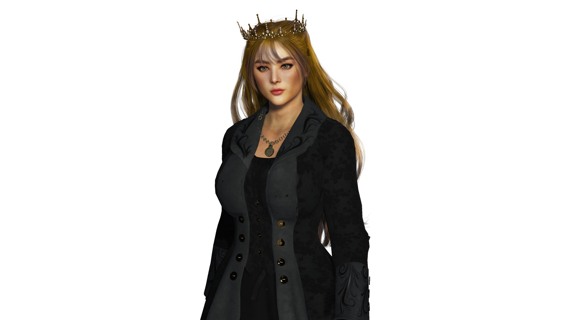 3D MEDIEVAL HUMAN RIGGED CHARACTER - BEAUTIFUL QUEEN PRINCESS 01 model ...