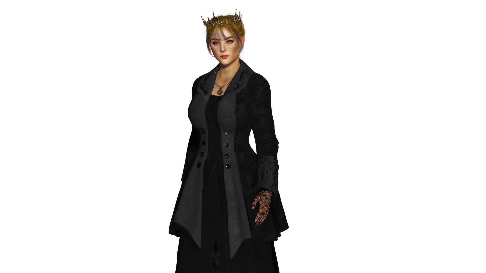 3D MEDIEVAL HUMAN RIGGED CHARACTER - BEAUTIFUL QUEEN PRINCESS 01 Model ...