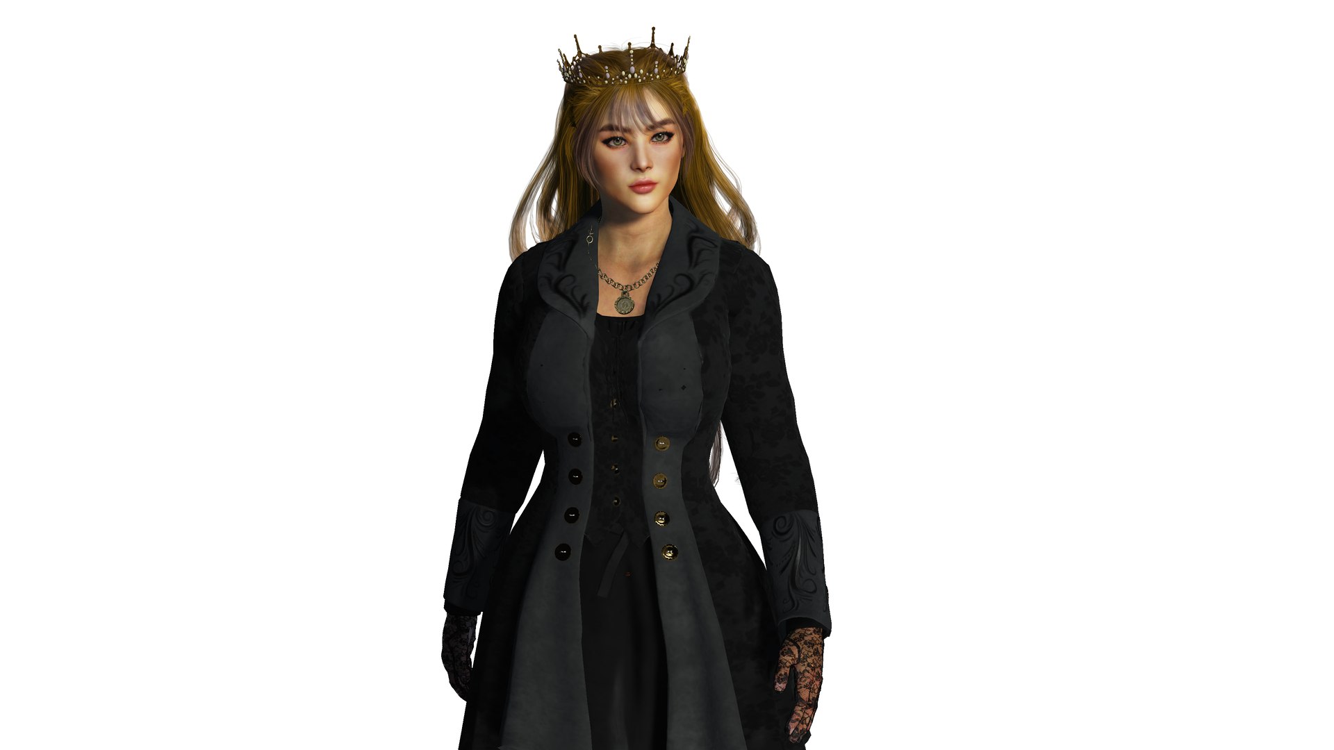 3D MEDIEVAL HUMAN RIGGED CHARACTER - BEAUTIFUL QUEEN PRINCESS 01 model ...