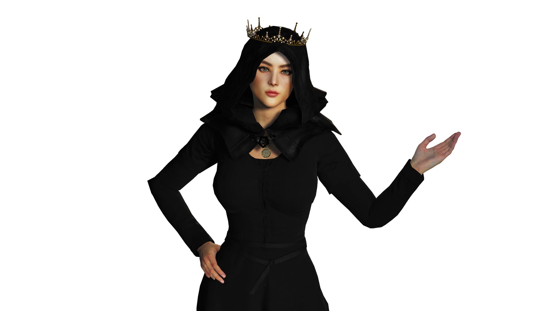 3D MEDIEVAL HUMAN RIGGED CHARACTER - BEAUTIFUL QUEEN PRINCESS 01 model ...