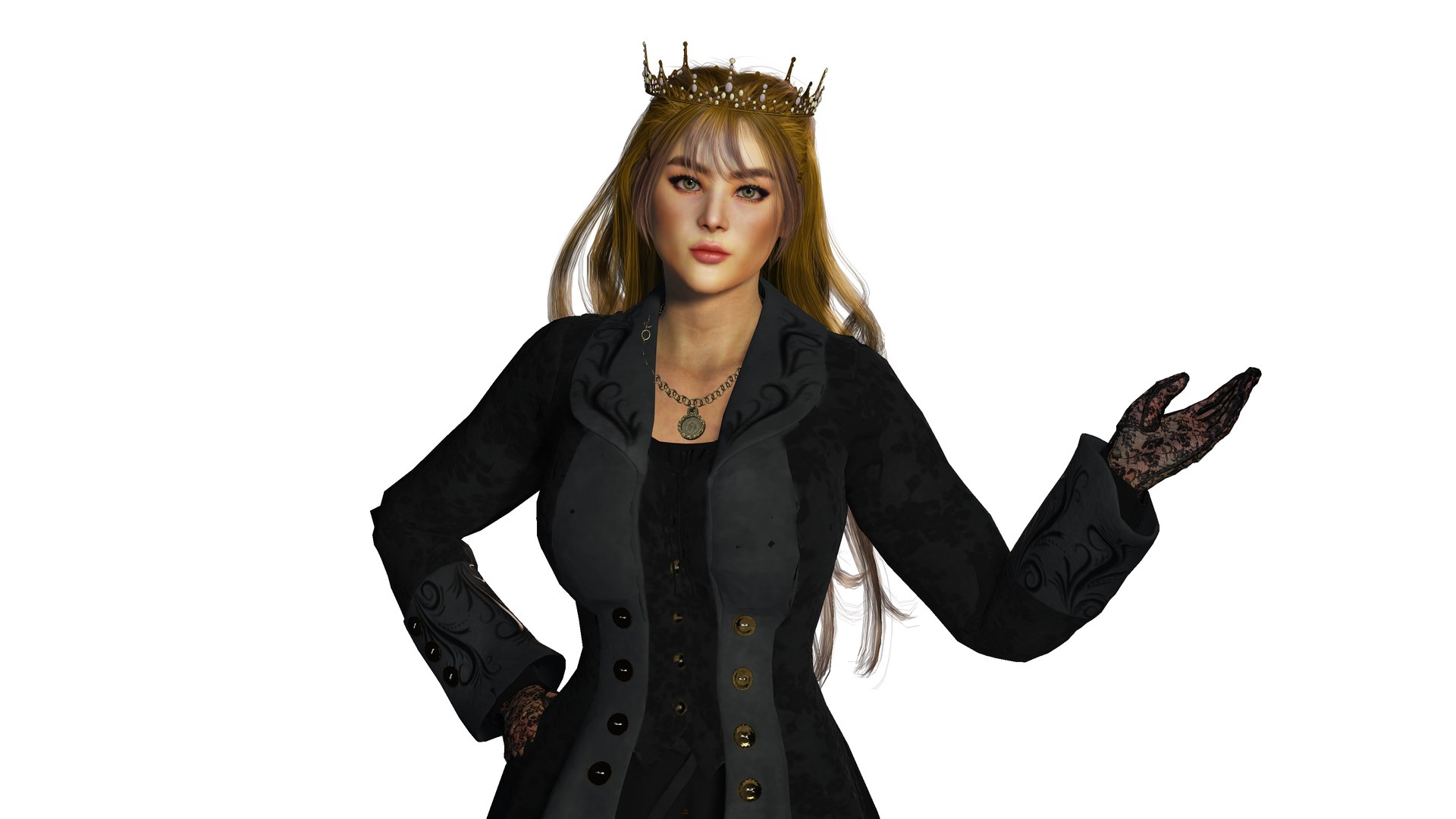 3D MEDIEVAL HUMAN RIGGED CHARACTER - BEAUTIFUL QUEEN PRINCESS 01 model ...