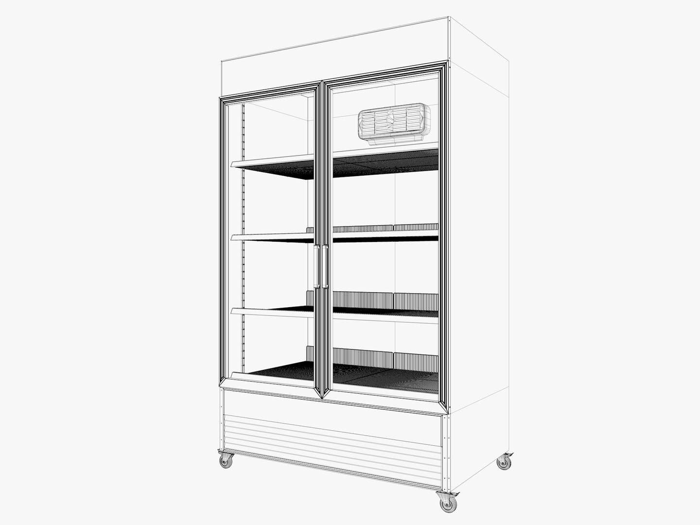 3D Model Supermarket Freezer Refrigirator - TurboSquid 2406992
