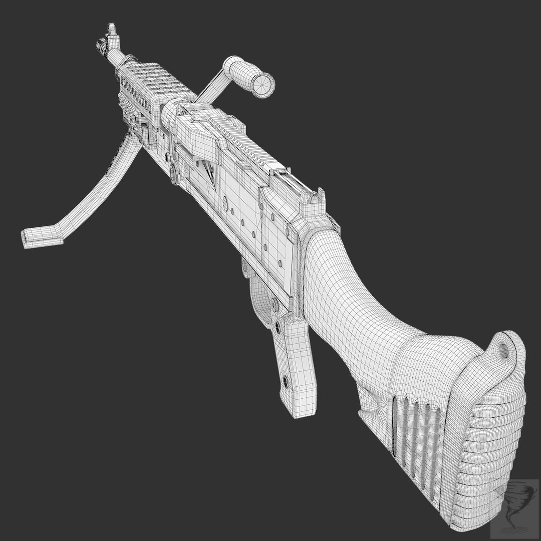 M240 Machine Gun 3d Model
