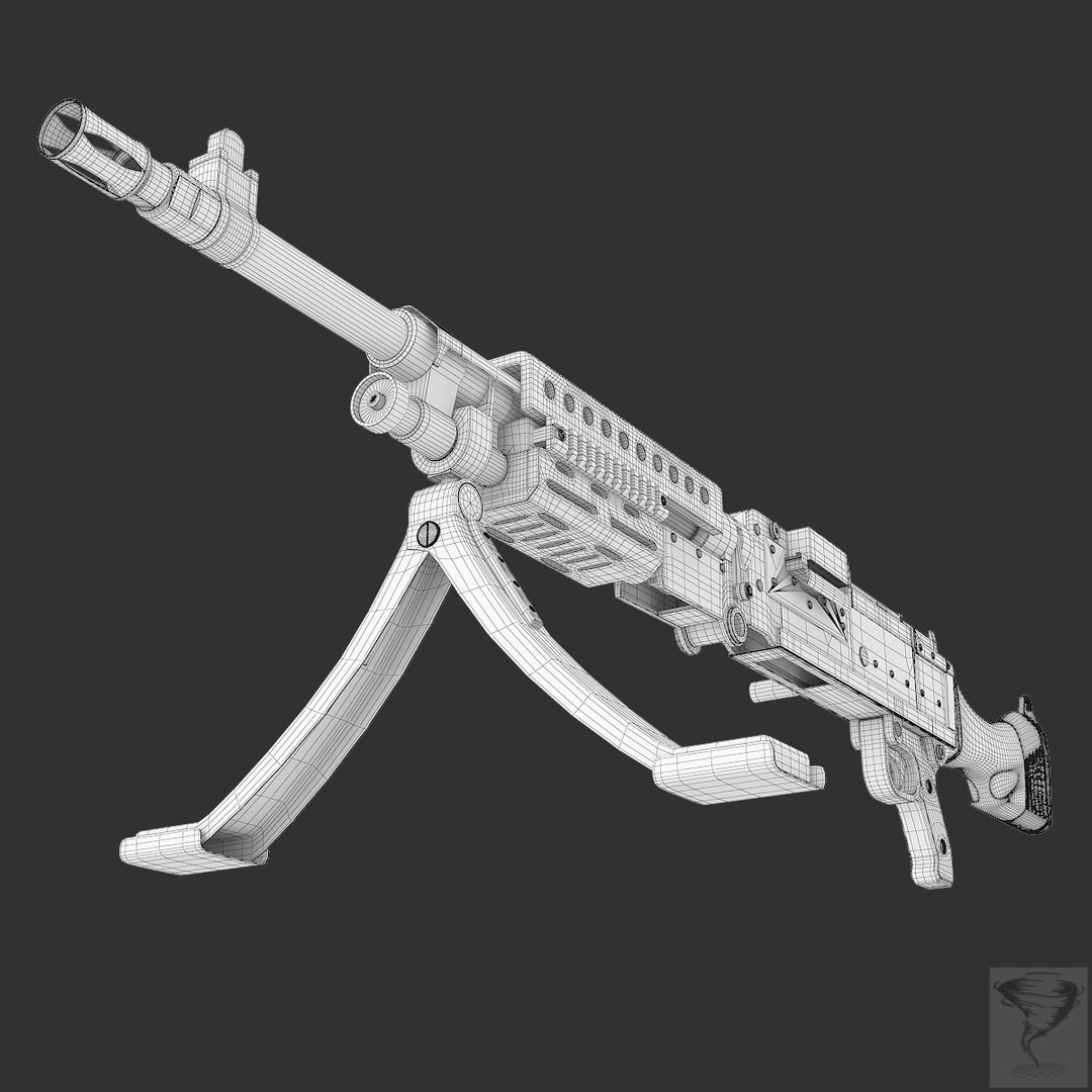 M240 Machine Gun 3d Model