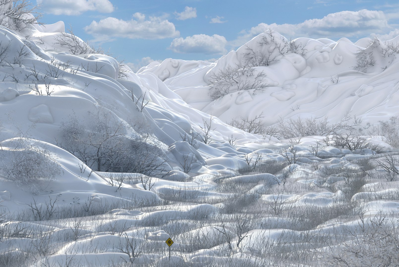 3D Model Snow Mountain Winter - TurboSquid 1625466