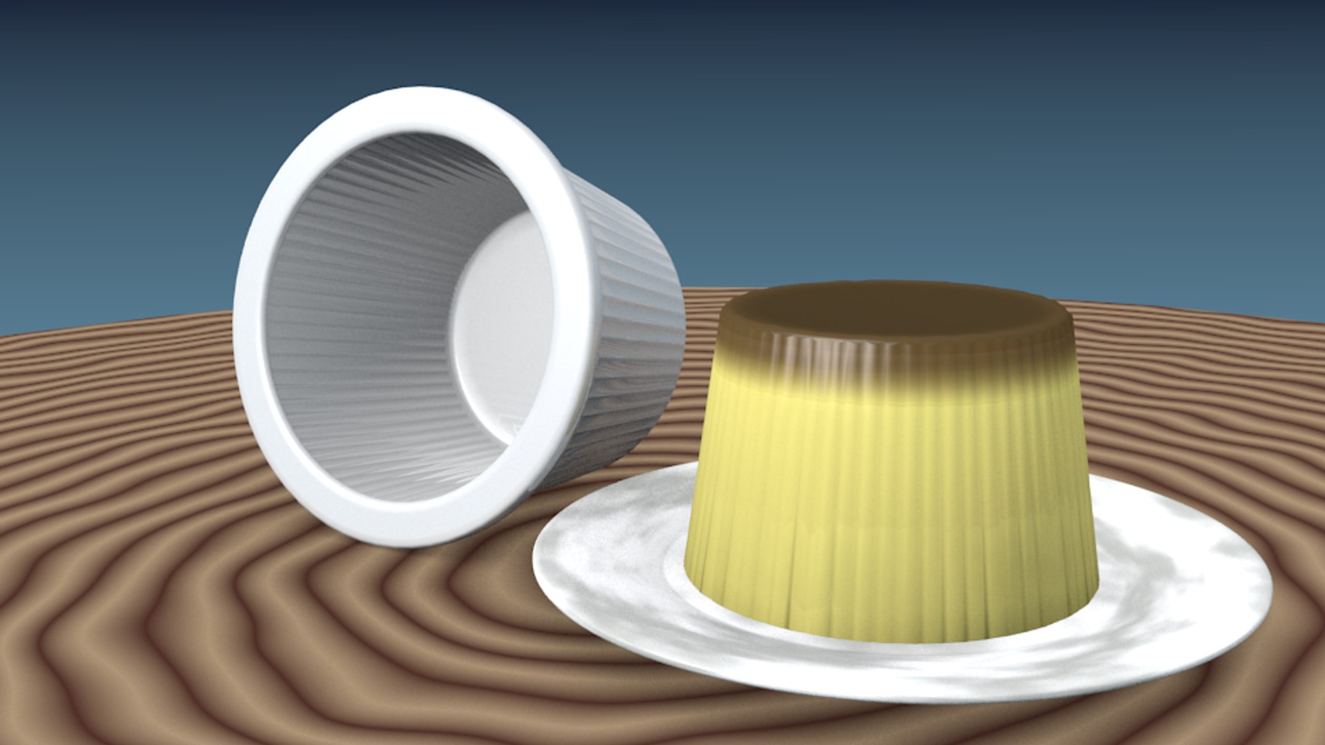 3d flan dessert model