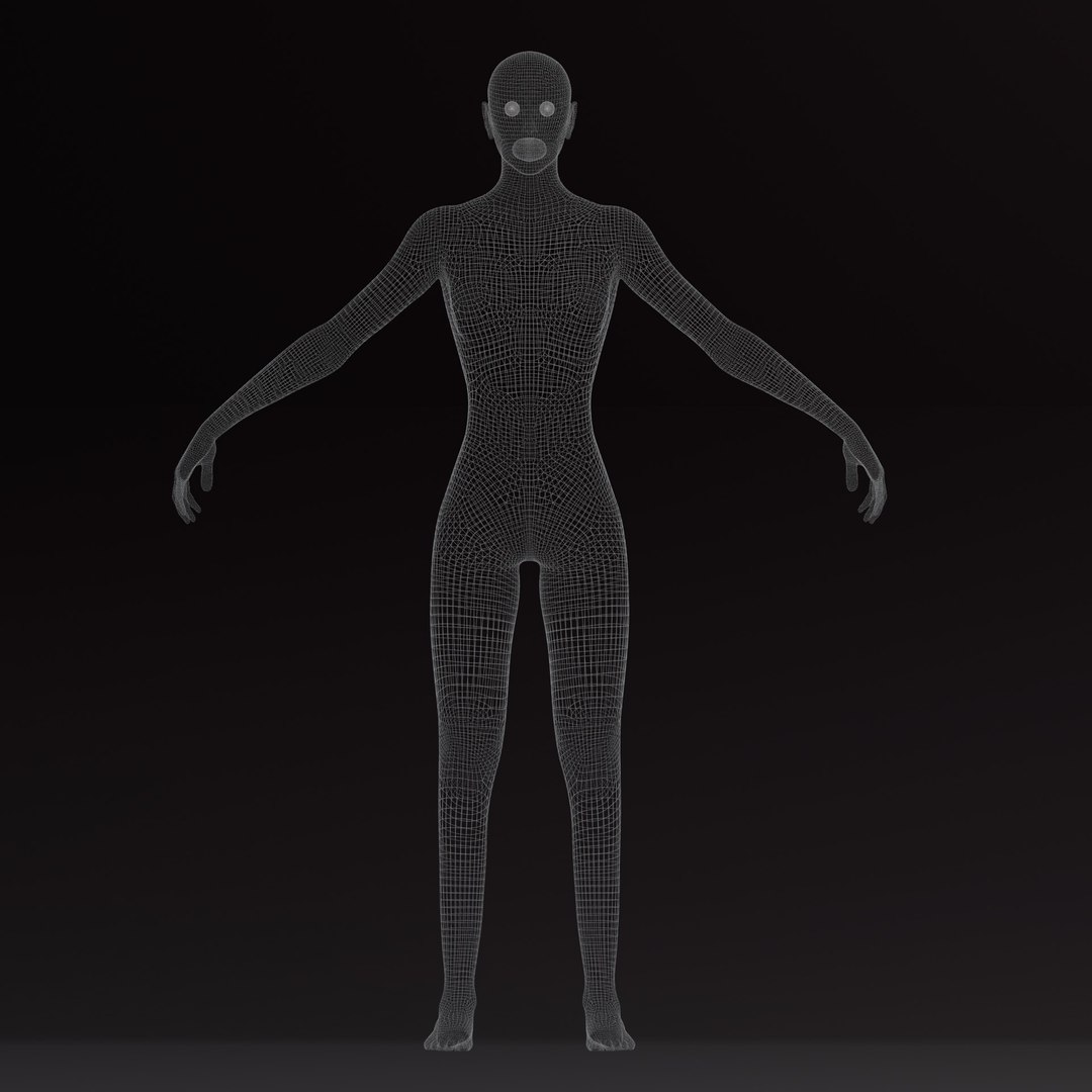 3D Model Woman Base Mesh Thin Body Shape 3D Model - TurboSquid 2172967