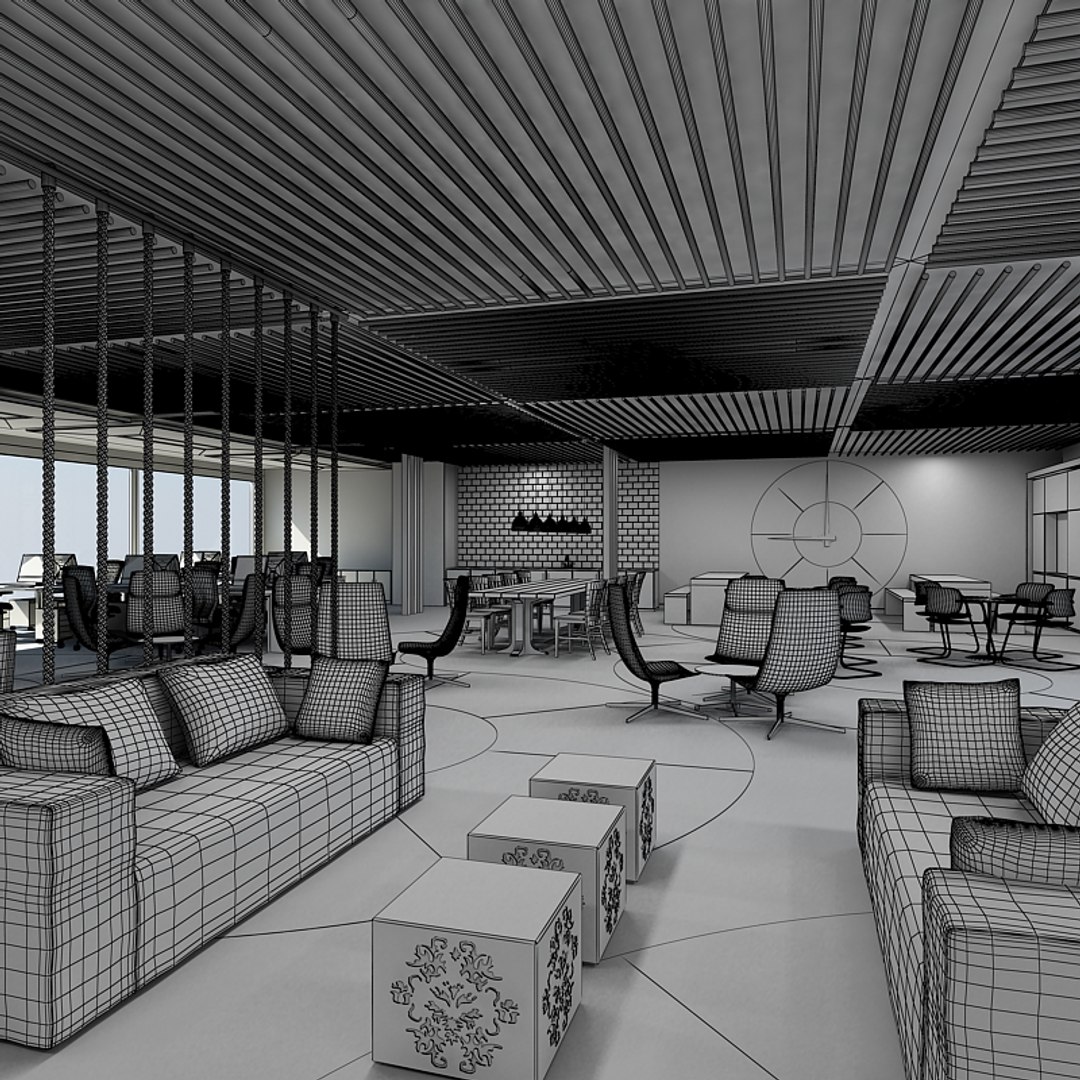 3d Model Interior Office Scene