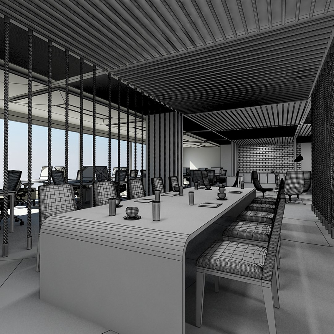 3d Model Interior Office Scene