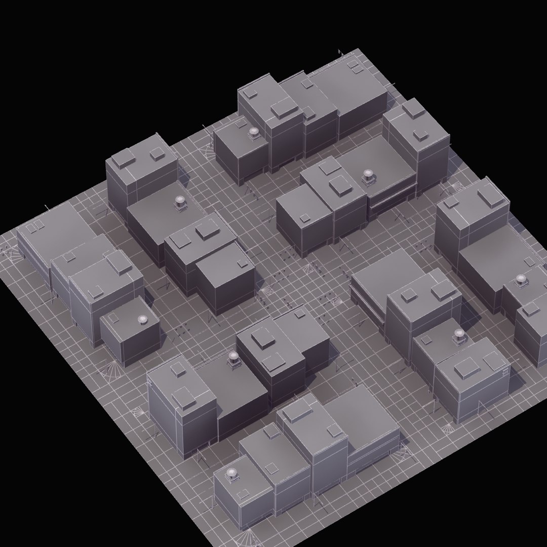 Commercial City Block 3d Model