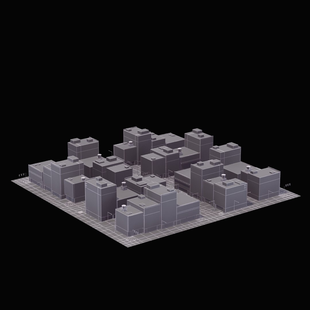 Commercial City Block 3d Model