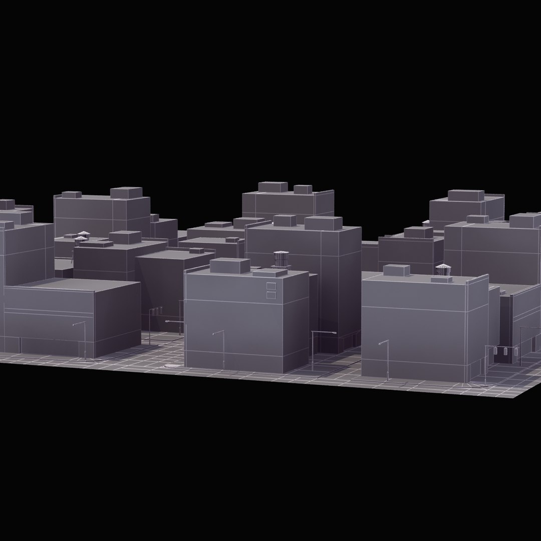 Commercial City Block 3d Model
