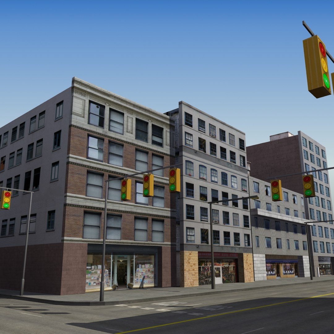 Commercial City Block 3d Model