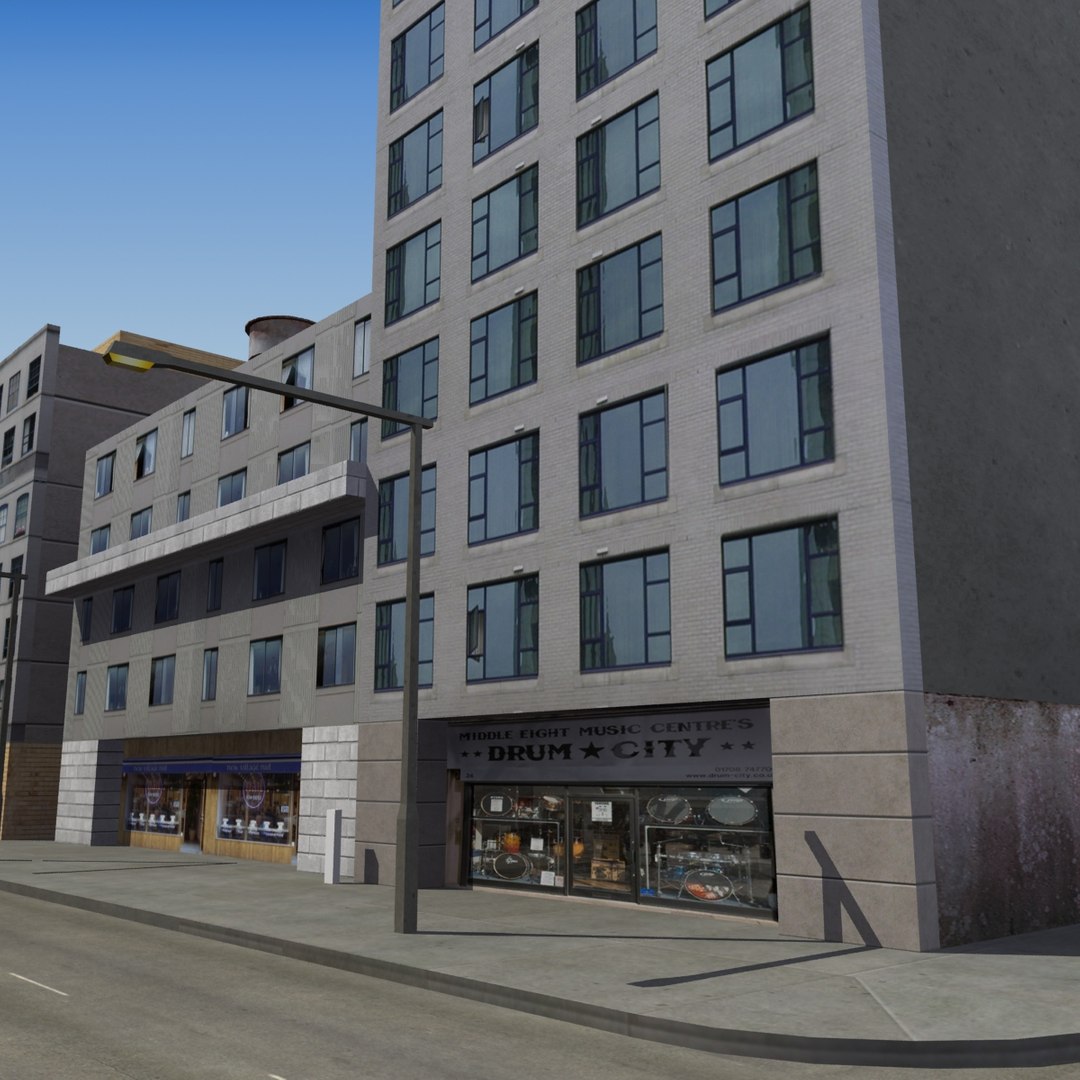 Commercial City Block 3d Model
