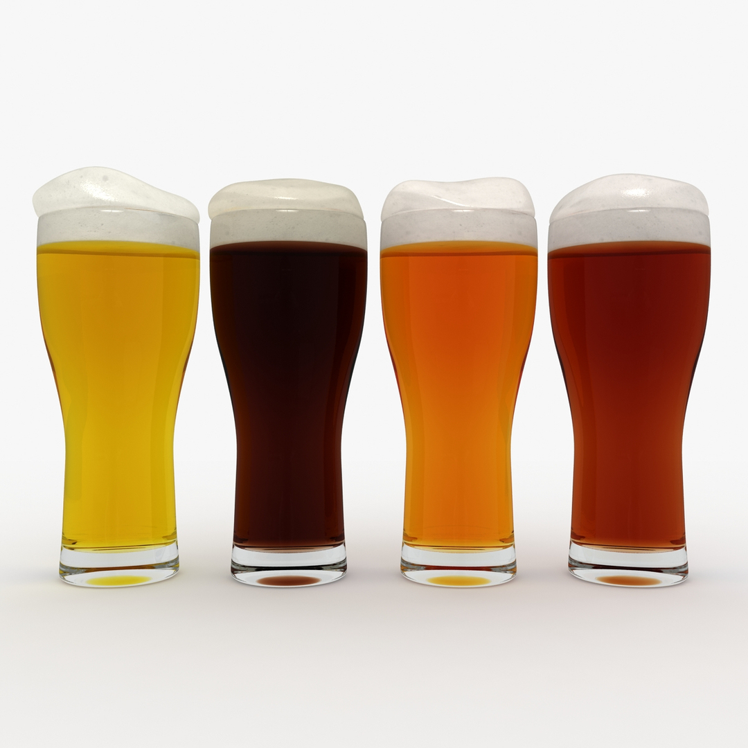 Beer Glass 4 Colors 3d Model