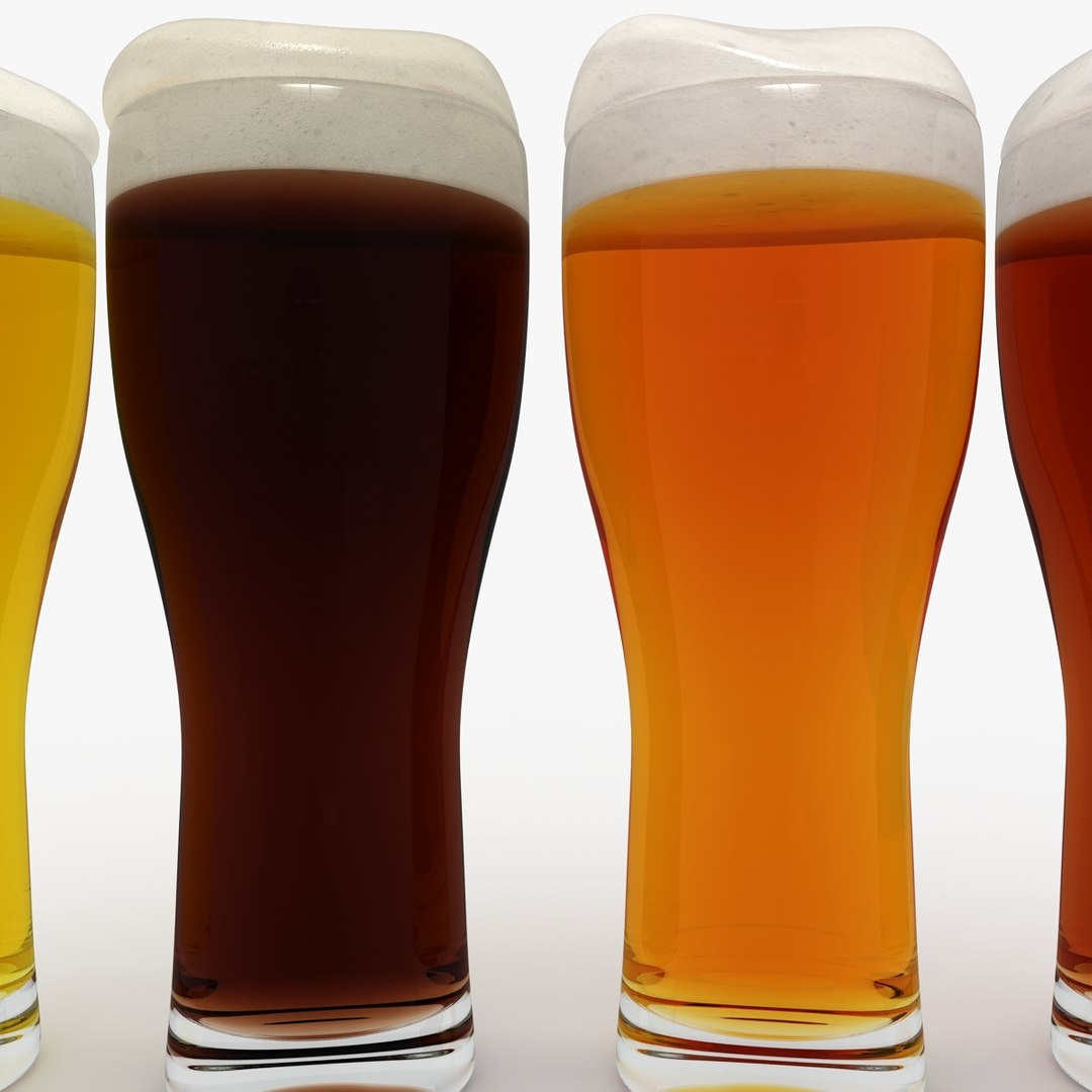 Beer Glass 4 Colors 3d Model