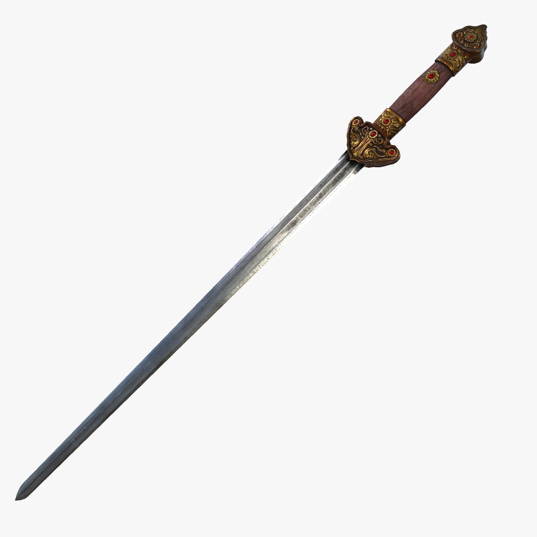 modèle 3D de Fantasy Sword RPG Chinese Jian Blade Sword Straight ...