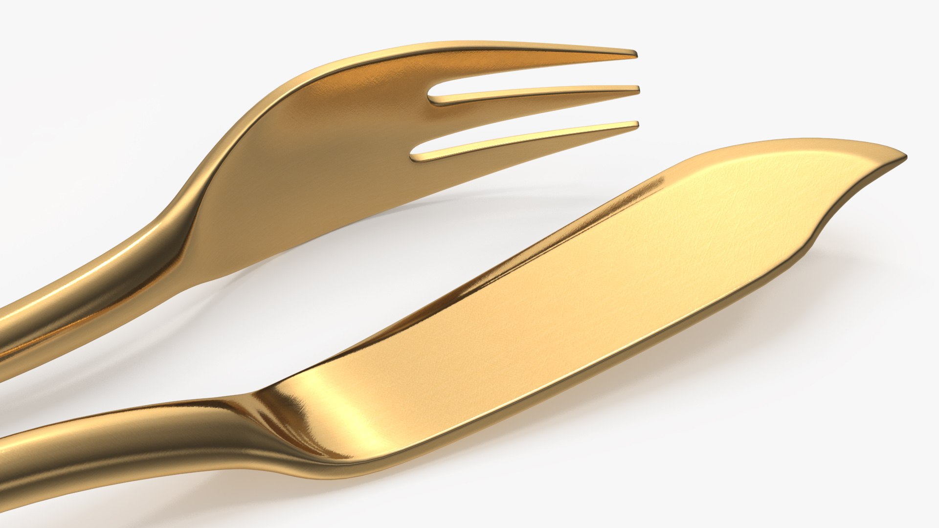 Set of Fish Cutlery Gold 3D - TurboSquid 2183323