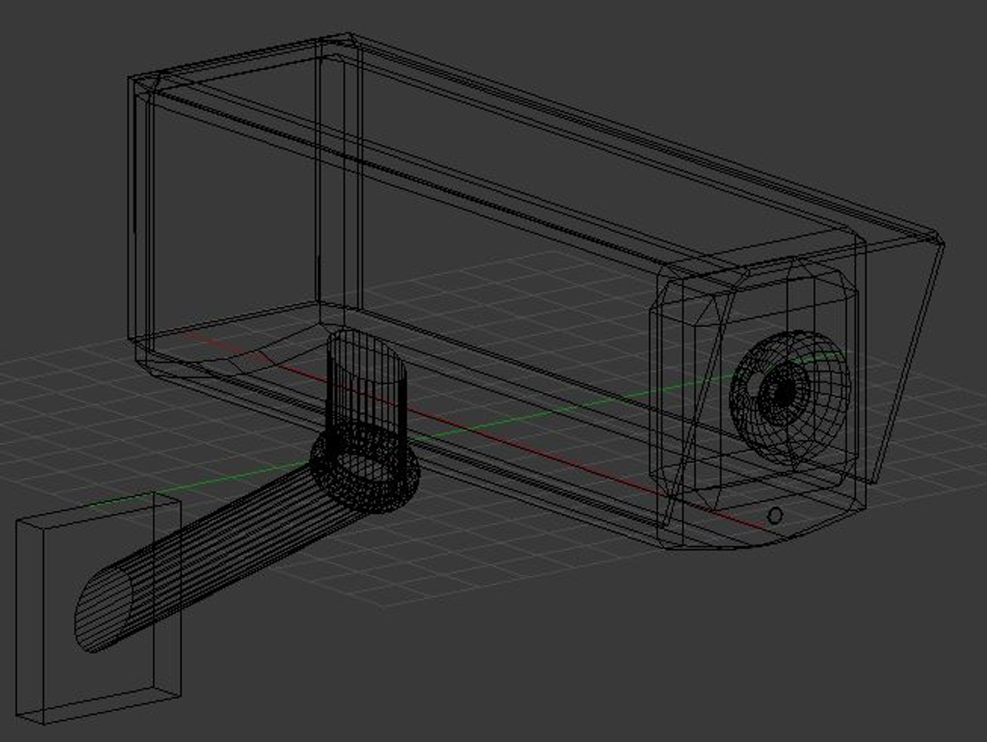 3d Model Of Wall-mounted Cctv Camera