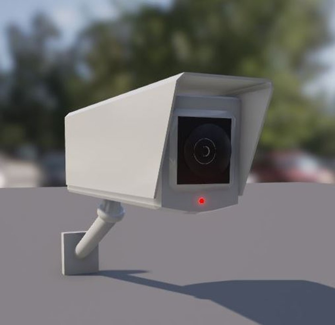 3d Model Of Wall-mounted Cctv Camera