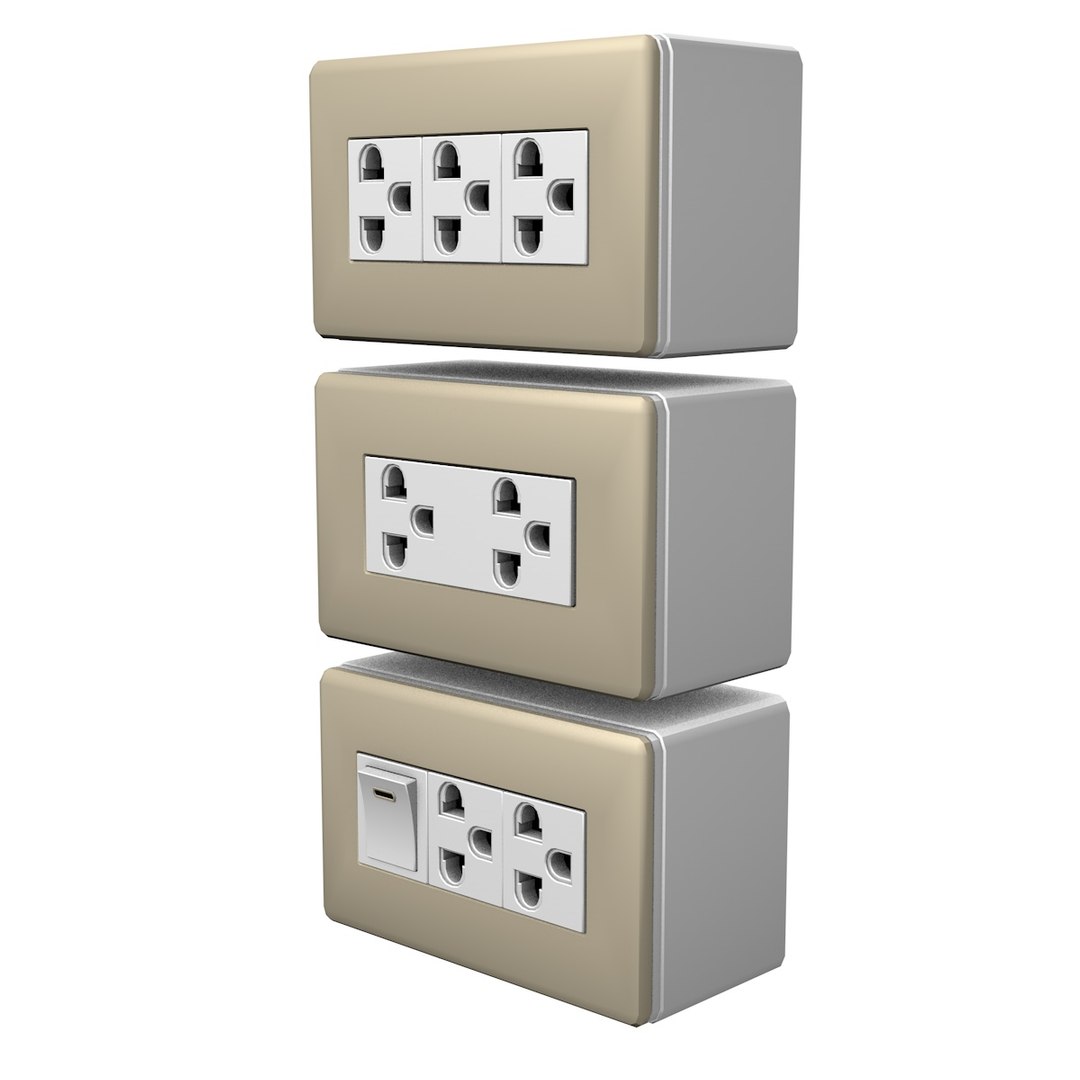3D Power Outlet Model - TurboSquid 1521385