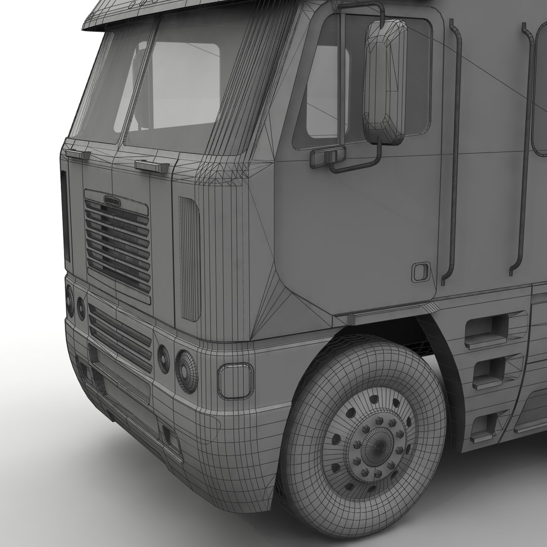 3d Model Freightliner Argosy Truck Mid-roof