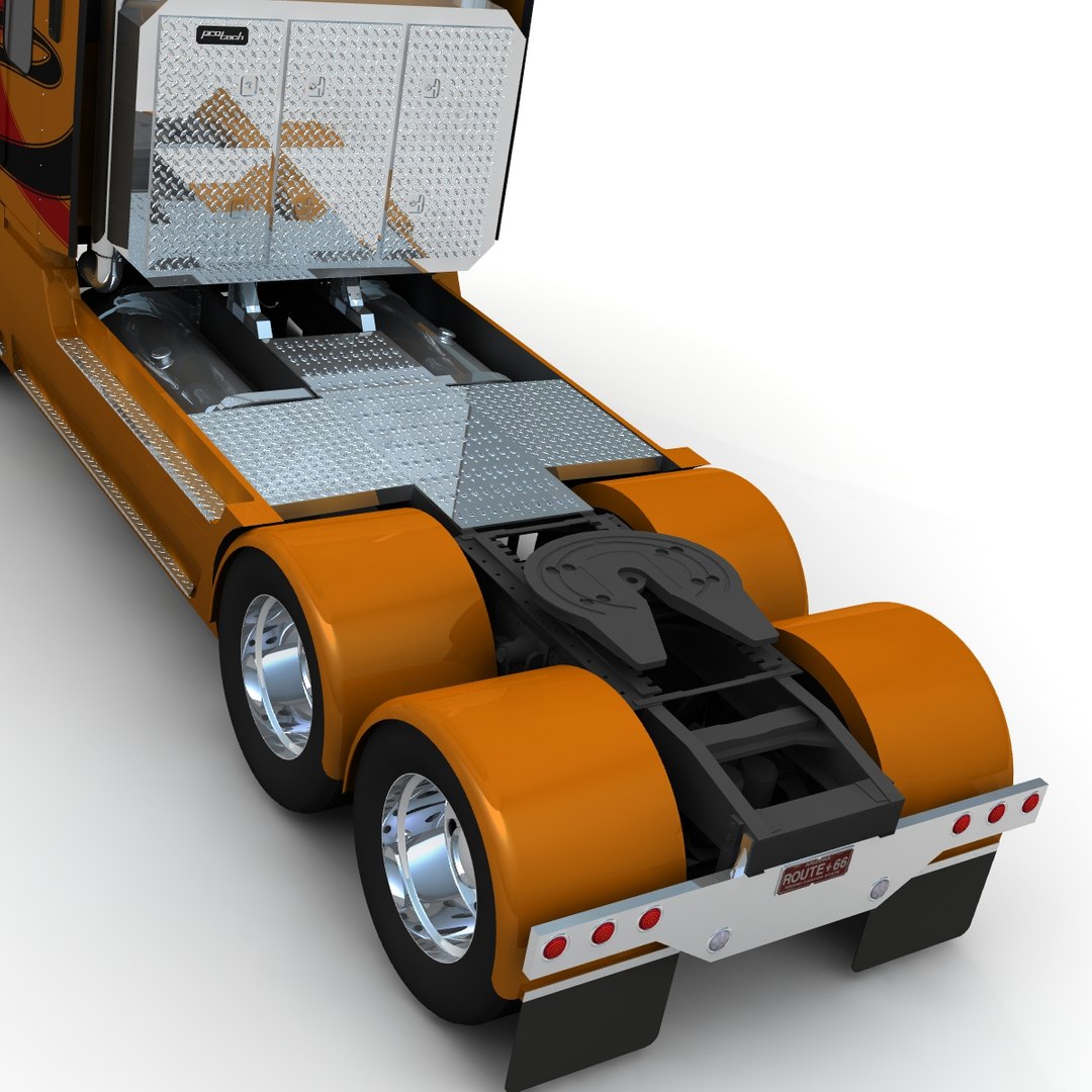 3d Model Freightliner Argosy Truck Mid-roof