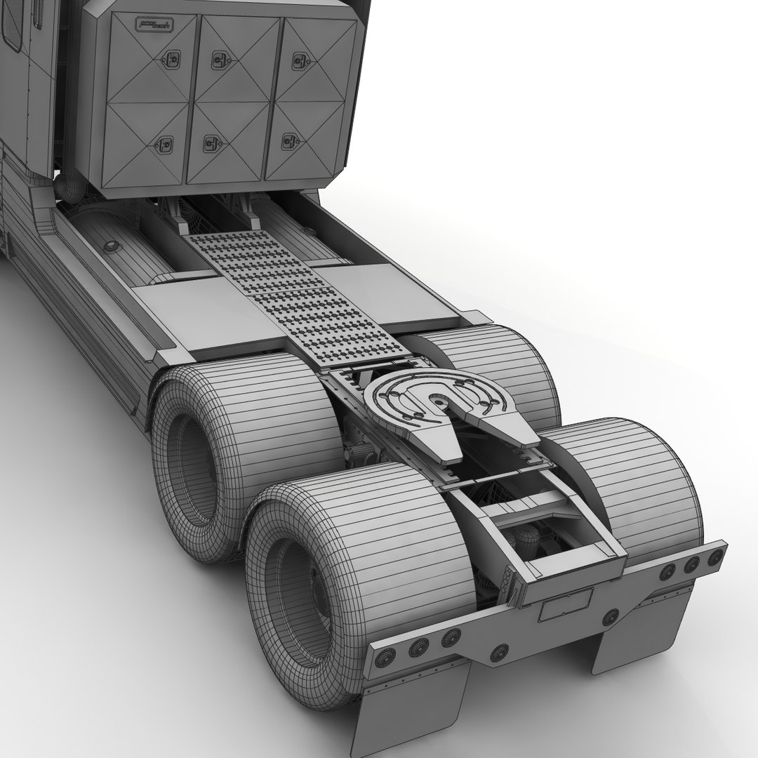3d Model Freightliner Argosy Truck Mid-roof