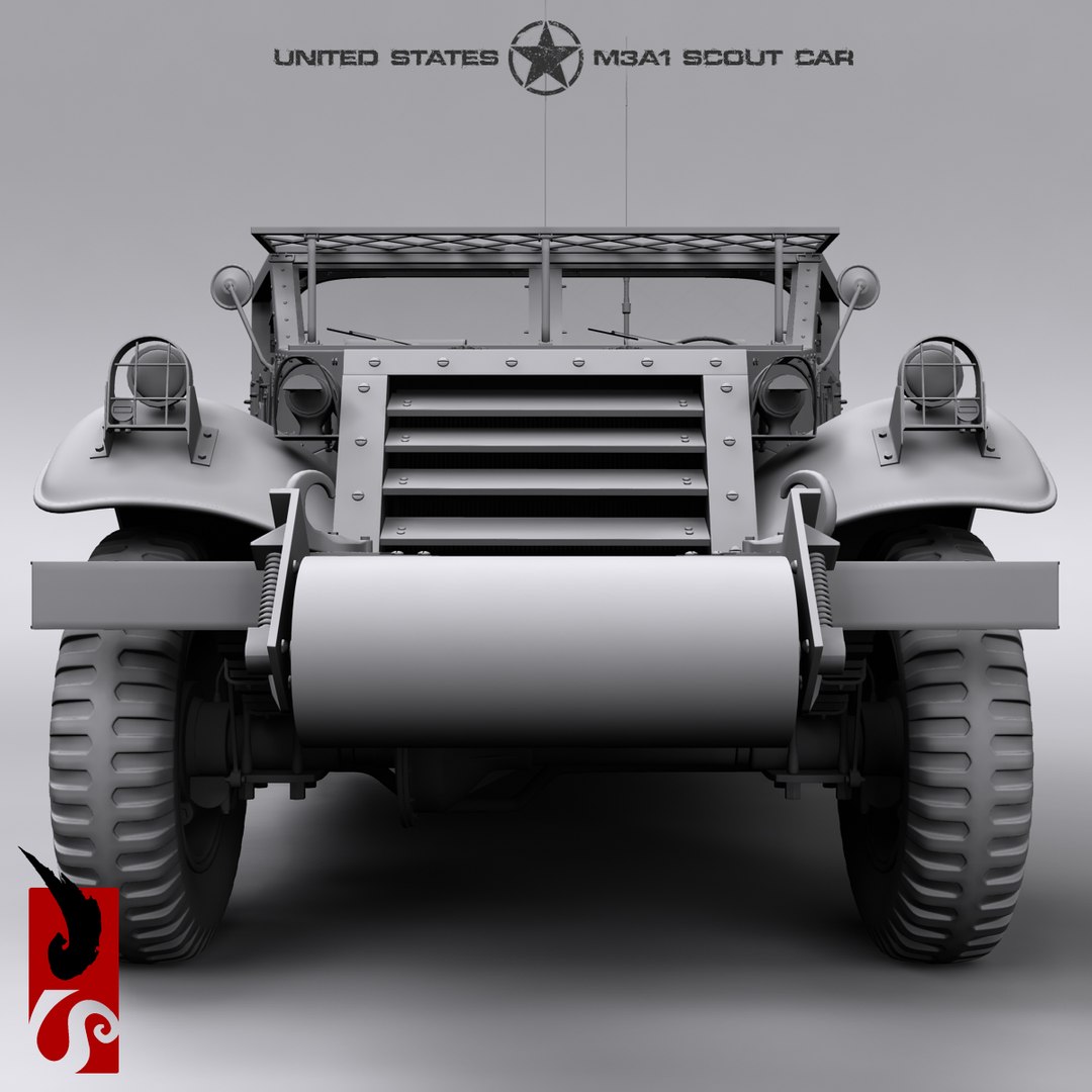 3d united states wwii m3a1 model