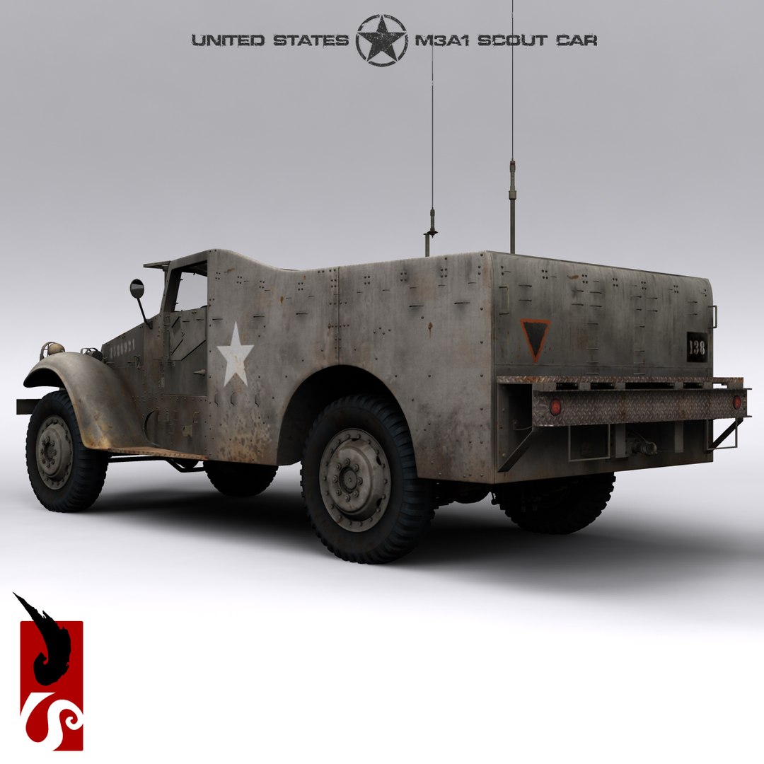 3d united states wwii m3a1 model
