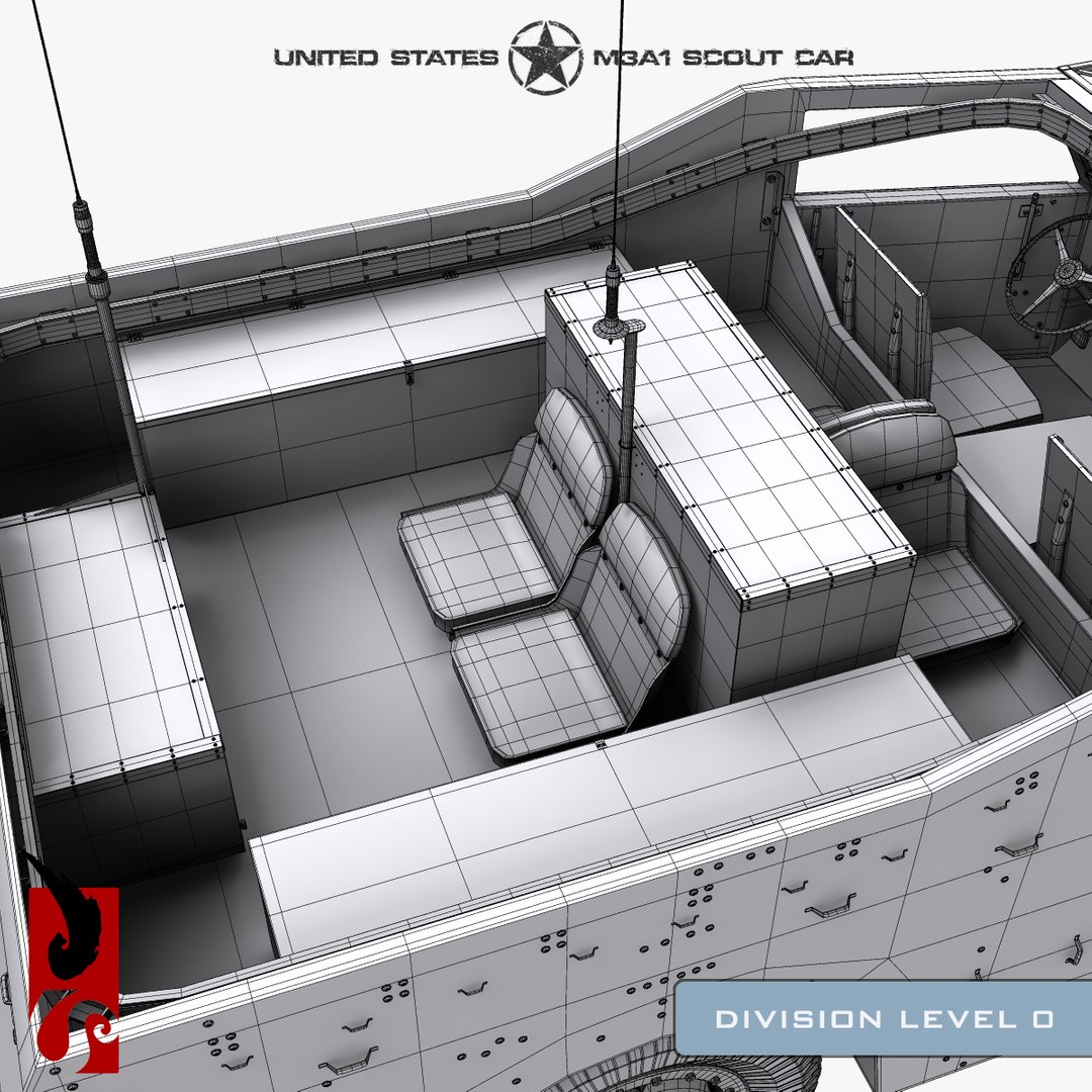 3d united states wwii m3a1 model