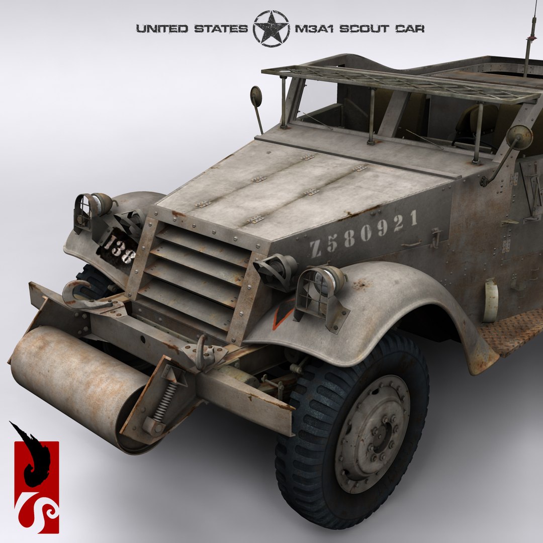 3d united states wwii m3a1 model